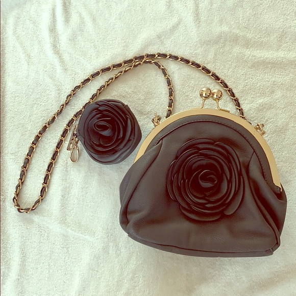 Francesca's Collections | Bags | Rose Crossbody Bag With Matching Coin ...